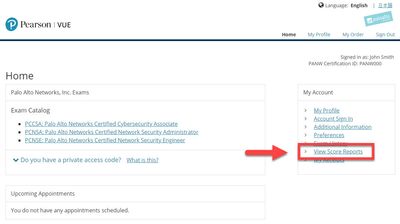 Live Community - How to check an exam score in Pearson VUE - Live Community - 252617