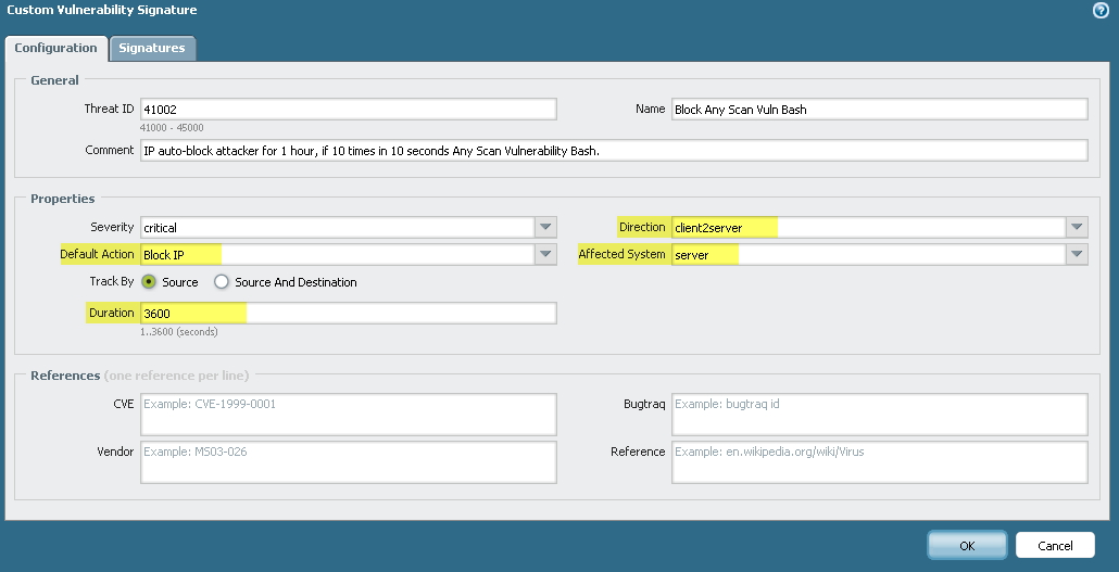 Solved: LIVEcommunity - How to Configure Action for 'automatic blocking an IP for an hour' in a ...