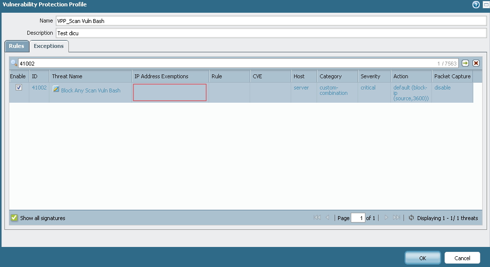 Solved: LIVEcommunity - How to Configure Action for 'automatic blocking an IP for an hour' in a ...
