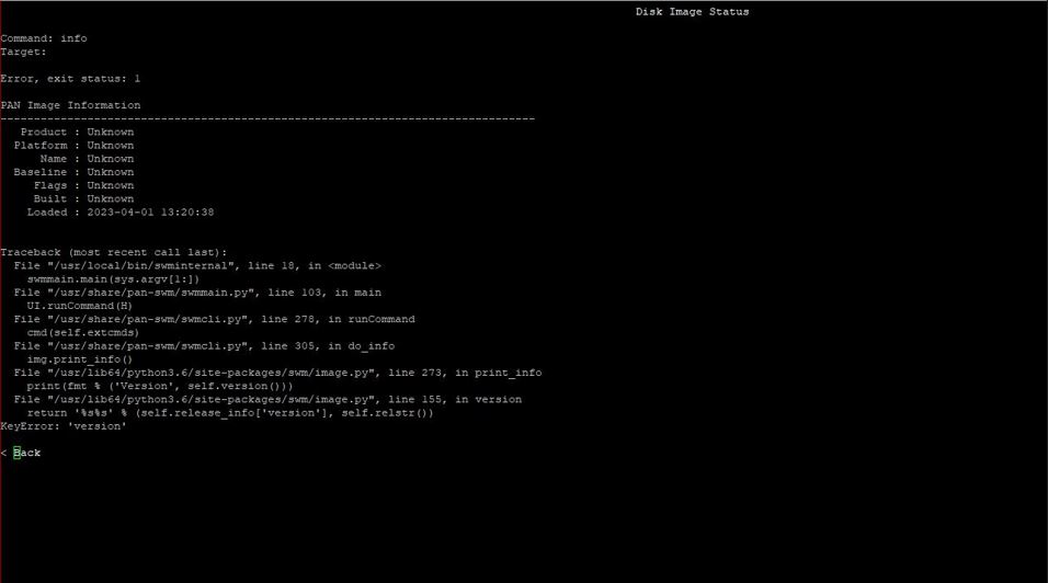 LIVEcommunity - Panorama fails to upgrade itself with error: Label sysroot1 does not indicate a ...