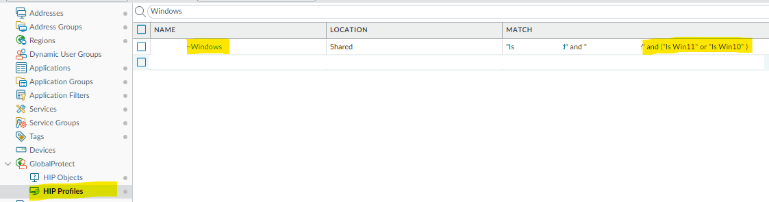 Solved: LIVEcommunity - HIP Objects - matching multiple OS versions in one object ...