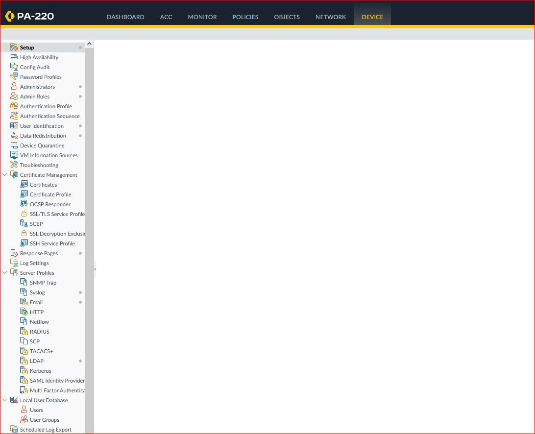 LIVEcommunity - PAN-OS 10.2.11 Device -> Setup page missing ...